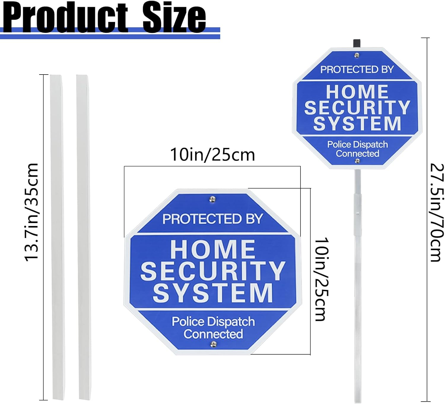 Protected by Home Security System Signs for Yard - 10" X 28" Police ...