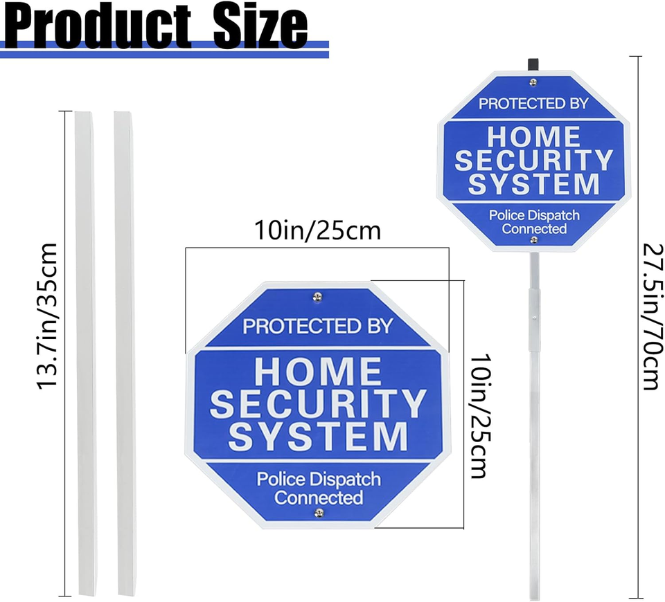 Protected by Home Security System Signs for Yard - 10" X 28" Police ...