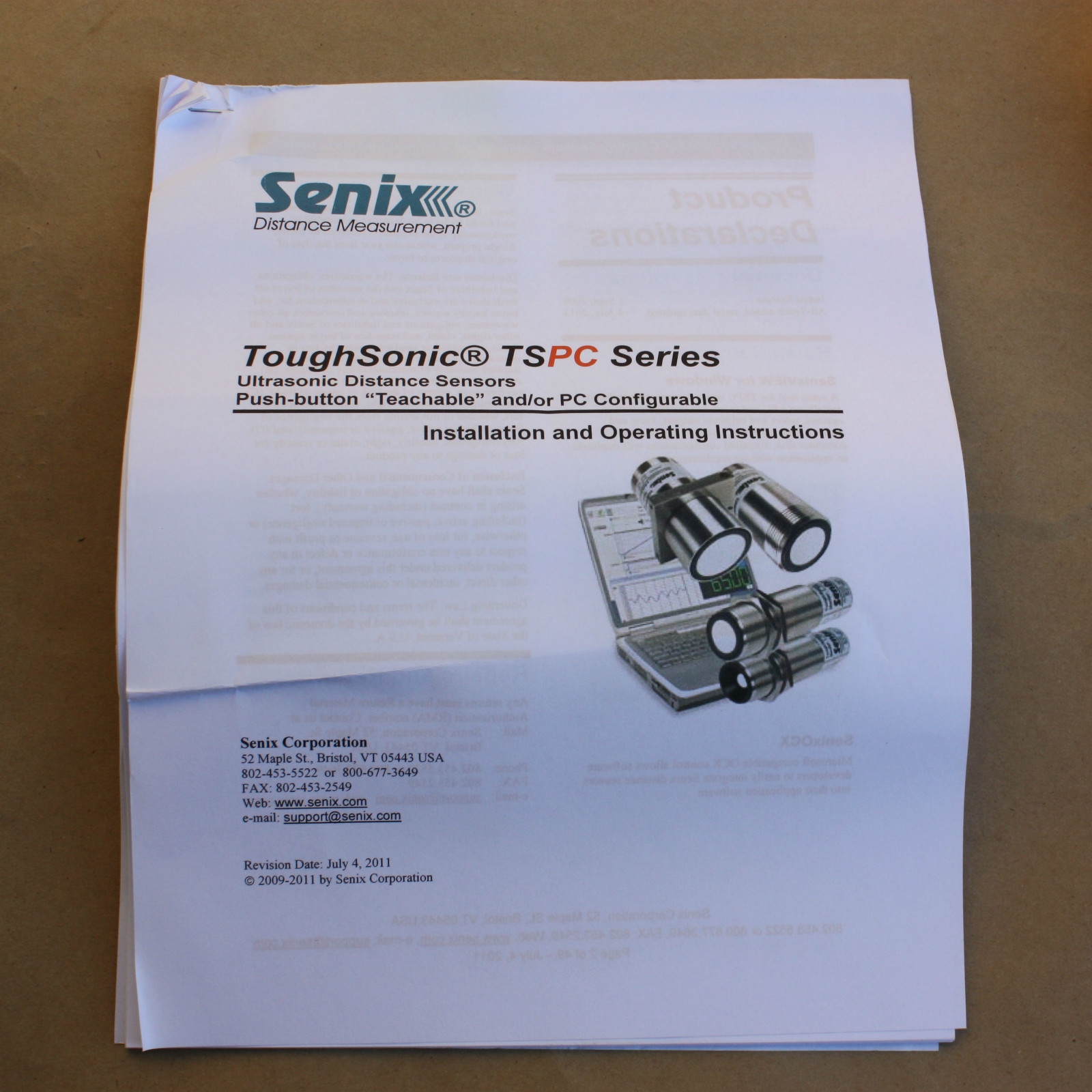 ToughSonic Senix TSPC21S-232 Ultrasonic Distance Sensor Max | eBay