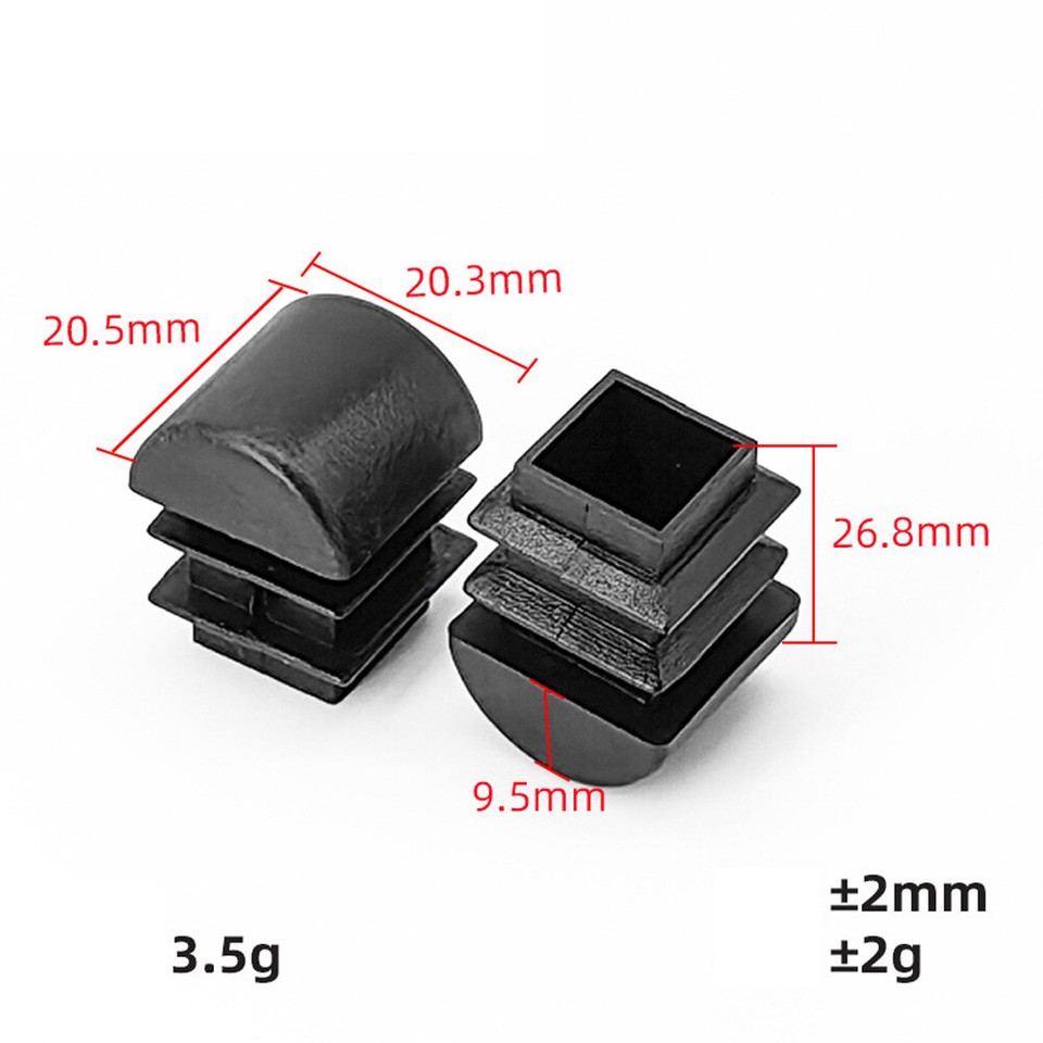 Square Plastic End Cap Inserts Bungs Blanking Plugs Table Chair Feet ...
