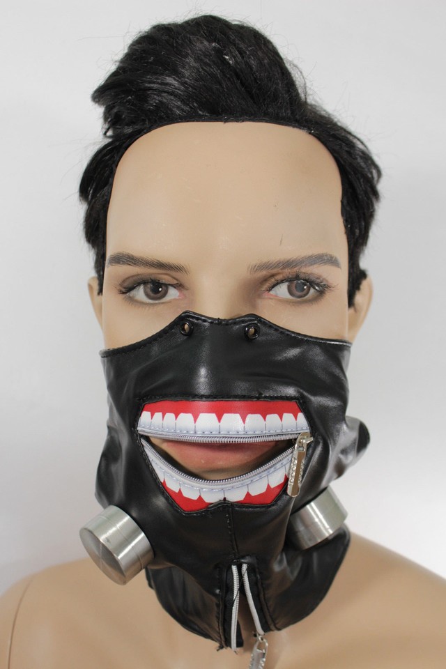 Nuevo Hombre Biohazard Cara Máscara Boquilla Bozal Traje Negro ...