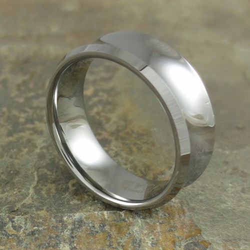 8 MM Men's Polished Concave Tungsten Ring #93 | eBay