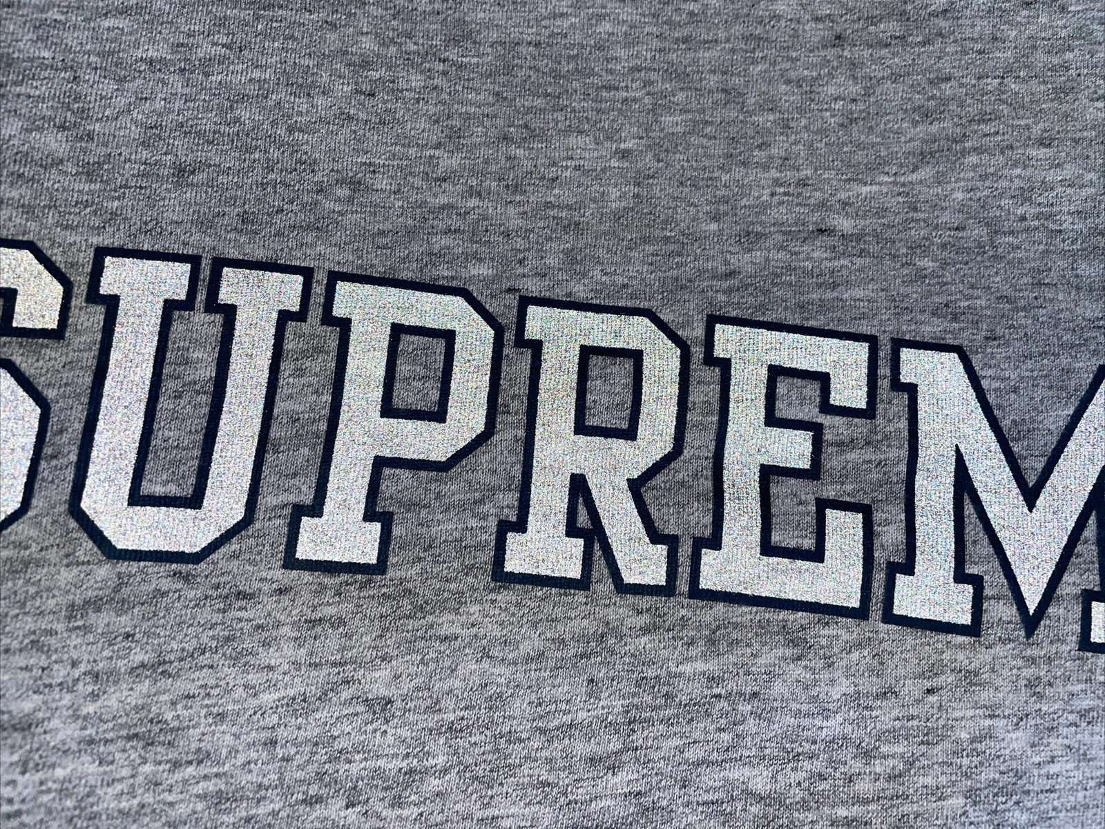 Vintage Supreme 3M Reflective Logo Long Sleeve Tee - Gem