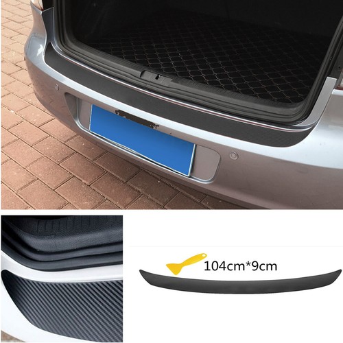 4D Carbon Fiber Style Car Trunk Sill Scuff Cover Rear Bumper Protector ...
