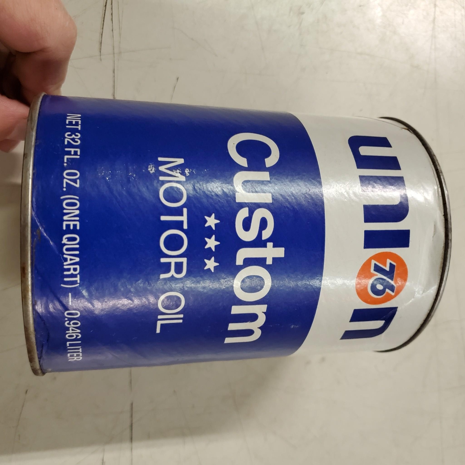 Vtg Union 76 Custom Motor Oil Tin Cardboard Can SAE 10W Full 32 fl oz ...