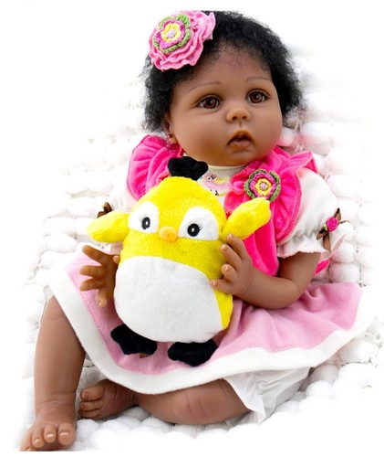 Reborn Baby Dolls Black 22 Inch Realistic Baby Girl Doll Weighted ...