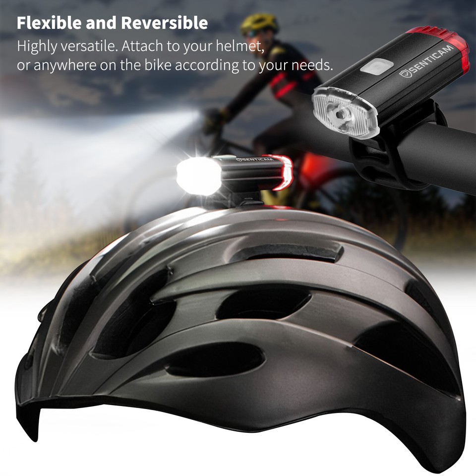 Bike Helmet Light Bicycle USB Rechargeable Front Rear MTB Cycle ...
