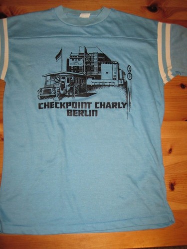 VINTAGE Checkpoint Charlie shirt, Sky Blue, Small, mid-length sleeves ...