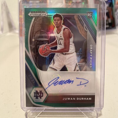 JUWAN DURHAM RC AUTO 2021-22 GREEN PRIZM DRAFT PICKS GREEN #DP-JDU ...