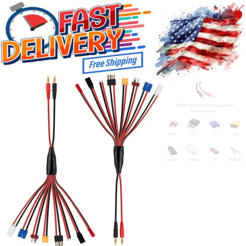 RC Lipo Battery Charger Adapter Splitter 8 in 1 Octopus Convert Wire ...