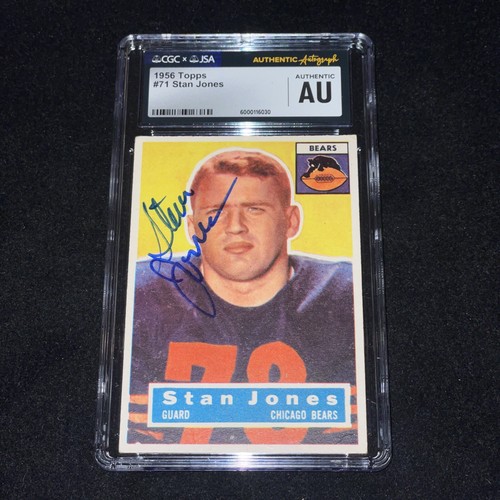 Stan Jones Signed 1956 Topps Rookie Card JSA CGC Slabbed Chicago Bears ...