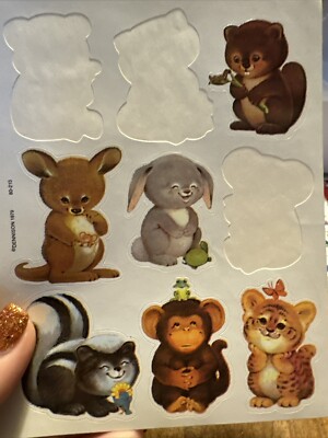 Vintage 1979 Dennison Stickers Cute Animals | eBay