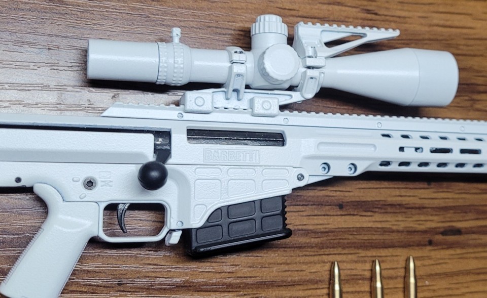 GoatGuns MRAD Barrett Arctic White Custom Camo Diecast Mini Sniper ...