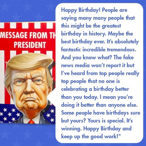 Donald Trump Birthday Card Talking - Trump Merchandise Gift, Funny ...