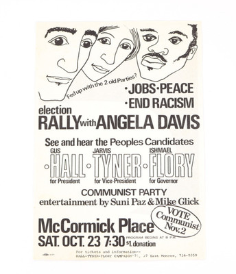 1972 Communist Party Presidential Campaign Rally Ephemera Flyer ...