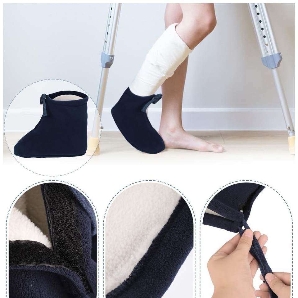 Winter Warm Fleece Foot Cast Sock Cast Protector Foot Toe Warmer Foot ...
