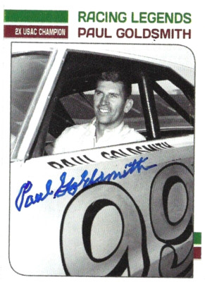 PAUL GOLDSMITH signed TRADING CARD card USAC LEGEND AUTOGRAPHED - 3 - D ...
