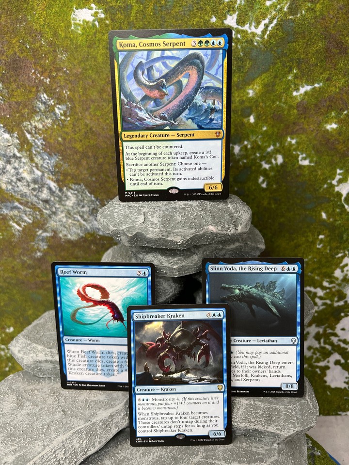 "Koma, Cosmos Serpent" Blue Green Stompy Deck - Custom Commander Deck ...