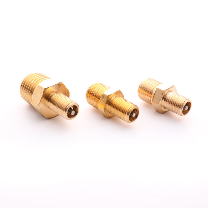 2pcs M10 NPT MPT Brass Air Compressor Tank Fill Valve Double HeadU Pn ...