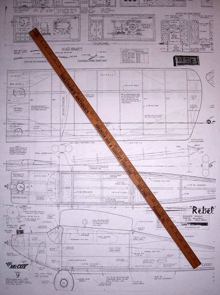 Live Wire REBEL PLAN + Parts Patterns to Build a 48" deBolt RC Model ...