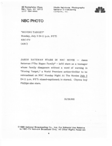 JASON BATEMAN, CHYNNA PHILLIPS TV Photo MOVING TARGET | eBay