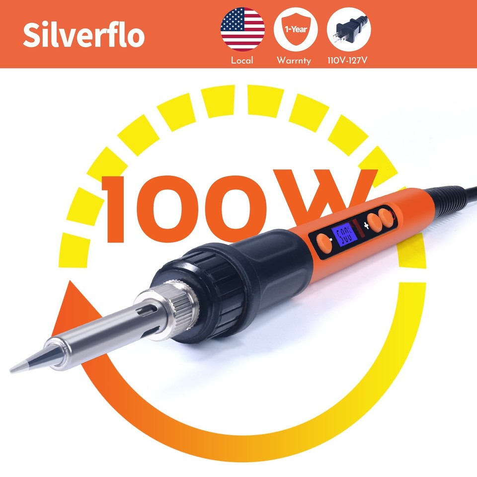 100W Soldering Iron Kit LED Display Adjustable Temperature Welding ...