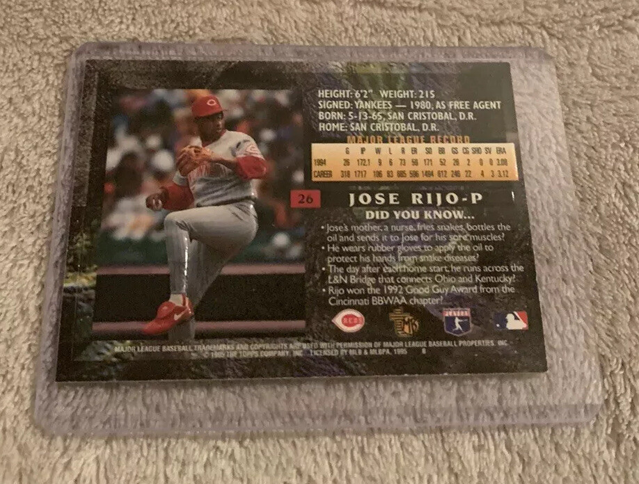 1995 Topps Embossed Baseball Card #26 Jose Rijo | eBay