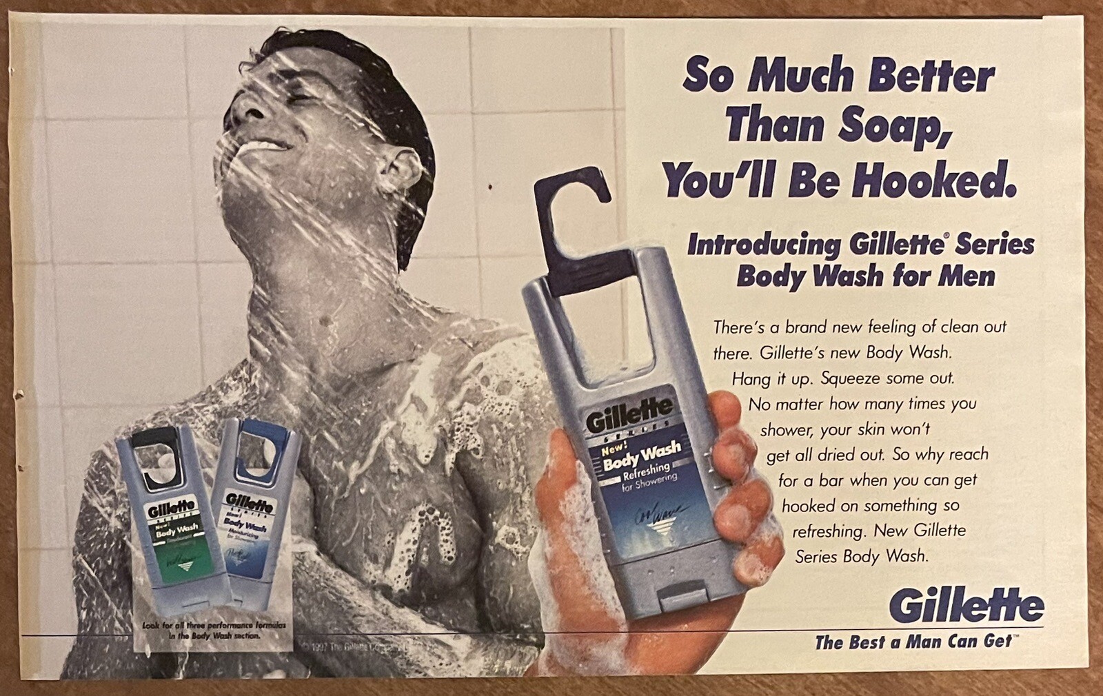 1997 Gillette Body Wash for Men Better Than Soap Best A Man Can Get 90s ...