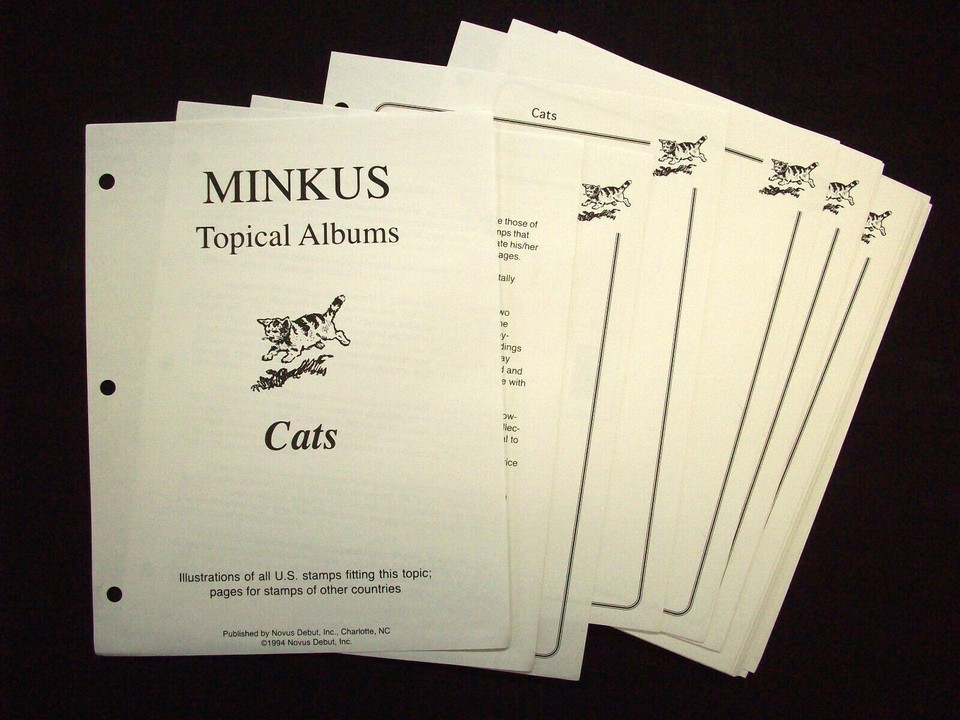 Minkus 100 Topical Album Pages - Cats 8-1/2" x 11" New Unopened ...