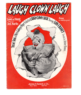 1928 LON CHANEY SR LAUGH, CLOWN, LAUGH ORIGINAL SILENT MOVIE SHEET ...