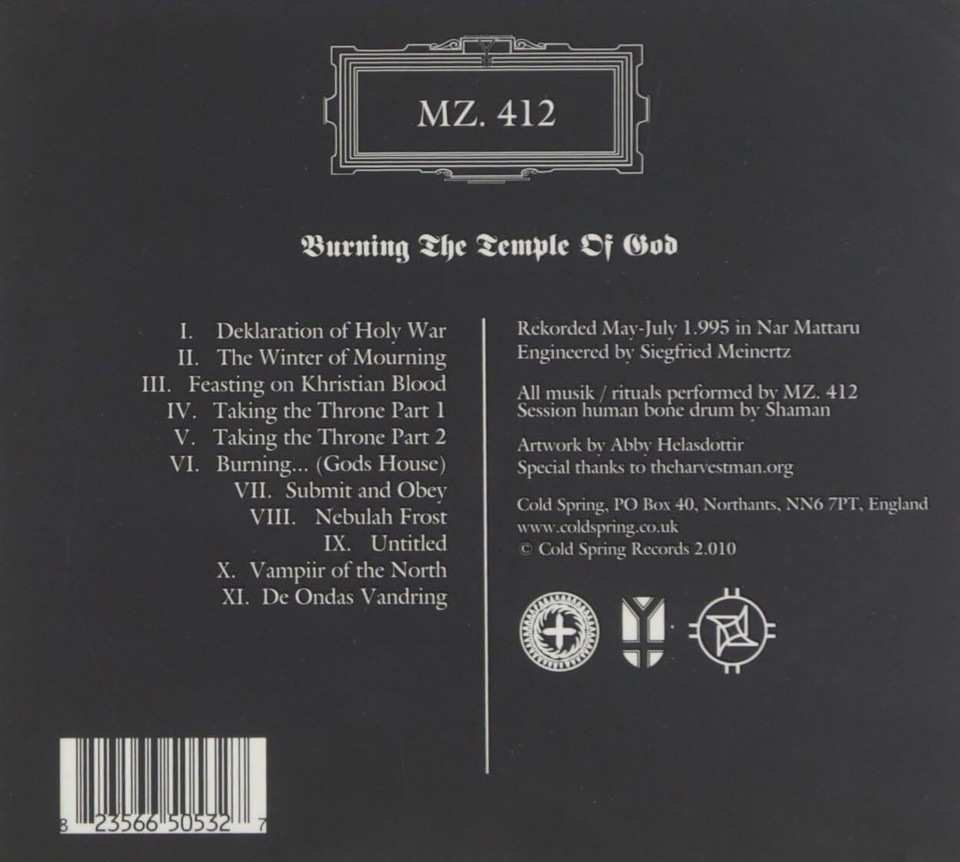 Mz 412 Burning The Temple Of God (CD) (UK IMPORT) 823566505327 | eBay