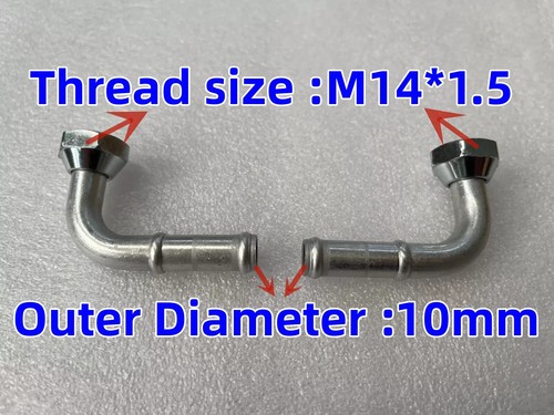 Two 90° Oil Cooler Adaptor/Connector 10mm OD M14x1.5 Thread For AUTO ...