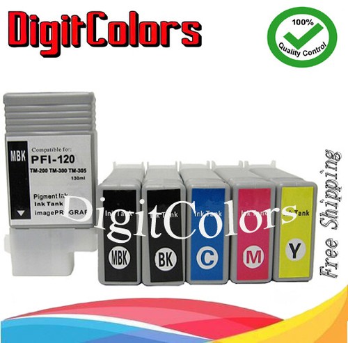 6 PK PFI-120 Ink Cartridge For Canon ImagePROGRAF TM200 TM300 TM305 GP ...