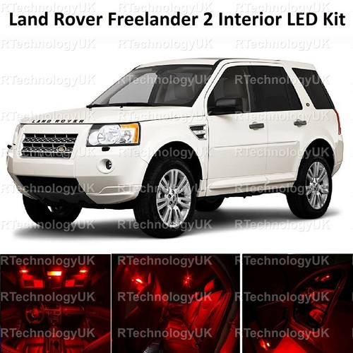 RED PREMIUM LAND ROVER FREELANDER 2 XENON INTERIOR LED LIGHT BULB KIT ...