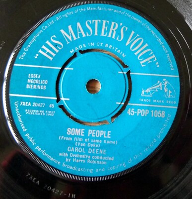 CAROL DEENE SOME PEOPLE OST 7" SINGLE HMV (1962) VG+ POP GREAT BRITAIN ...