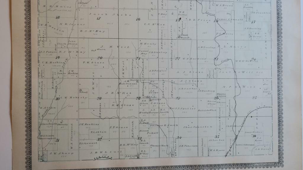 ORIG. 1895 hand-colored Map of Sullivan County,MO Township 62 N. Range ...