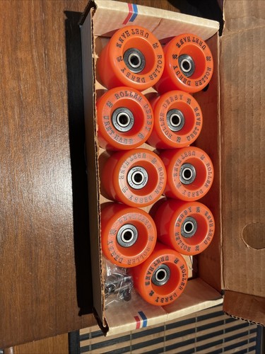 VINTAGE SET OF 9 ROLLER DERBY SKATE WHEELS KIT IN ORIGINAL BOX #23016 ...