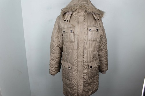 JBC Collection Jacket Women's Beige Jacket Coat Full Zip Hooded Size L ...