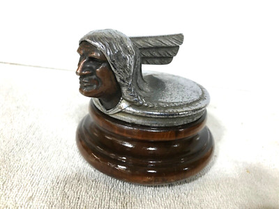Vintage 1920s Pontiac Indian Radiator Cap on Wood Mount | eBay