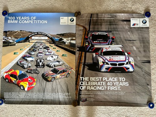 Vintage BMW racing posters (pair) each 30”x24” Laguna Seca | eBay