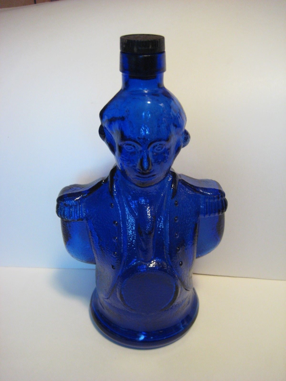 Vintage Cobalt Blue Charles Jacquin George Washington Bust Bottle 10" w ...
