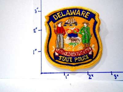 DELAWARE STATE POLICE -- POLICE EMBROIDERED BADGE SIZE PATCH 3"- NEW ...