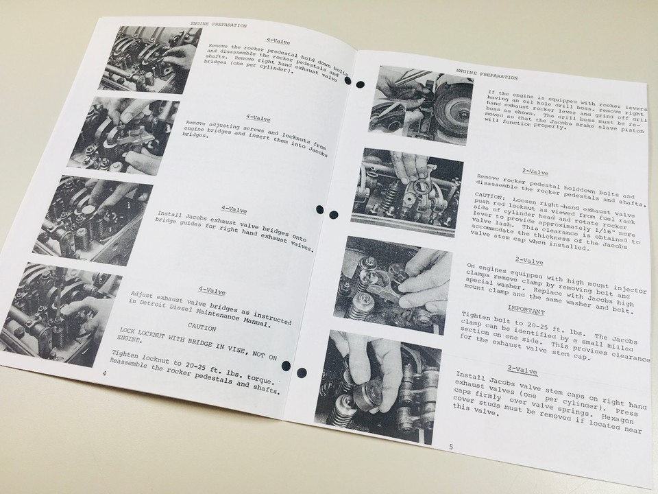 Jacobs Engine Brake Model #71 Instruction Manual Detroit Engine 8V71 ...