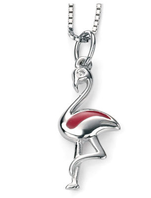 Sterling Silver ' D ' For Diamond Childs Flamingo Pendant & Chain P4368 ...