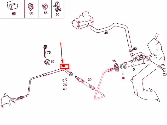 Mercedes-Benz SPRINTER 903 Clutch Hydraulic Control Line A9012901713 ...
