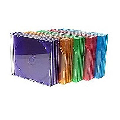 20 X Slim CD DVD Disc Case - 5.2 mm Spine Multi-Colored Disc Case Slim ...