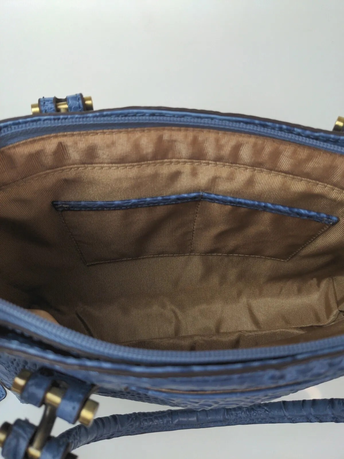 Etienne Aigner Genuine Blue Leather Purse W/ Detachable Keychain Charm ...