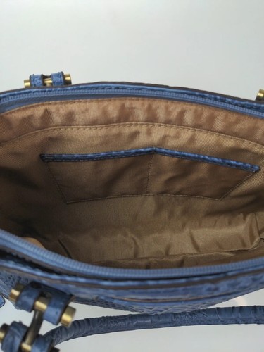 Etienne Aigner Genuine Blue Leather Purse W/ Detachable Keychain Charm ...