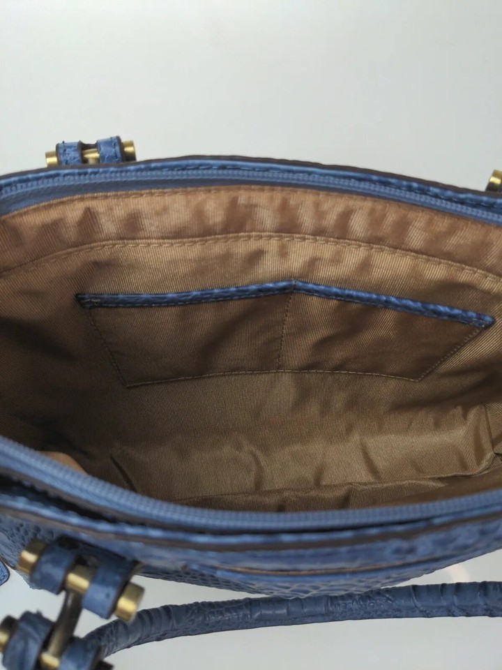 Etienne Aigner Genuine Blue Leather Purse W/ Detachable Keychain Charm ...