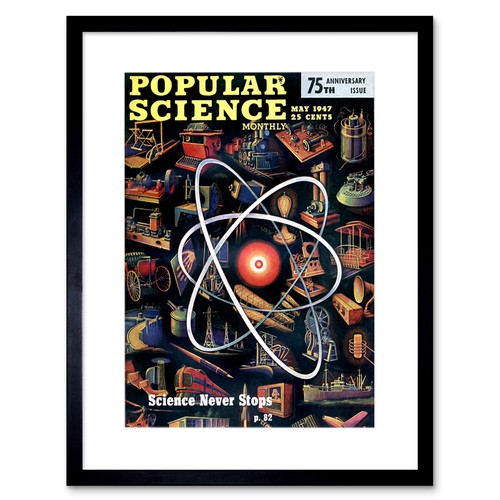 Science Magazine Cover Popular Invention Atom USA Framed Print 12x16 ...